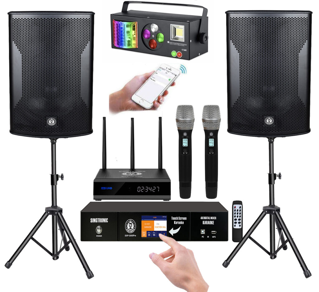 Complete Karaoke System 4000W Digital with Active Speaker & Free: Pre ...